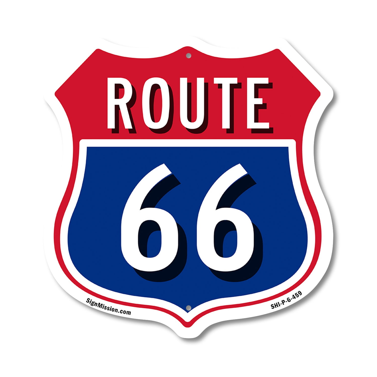 Route Marker Shield Sign Route 66 6 inch X 6 inch Shield Shaped ...