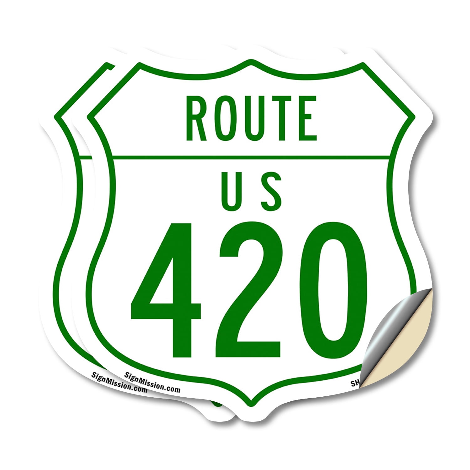 Route Marker Shield Sign Us 420 (2 Pack) 18 inch X 18 inch Shield ...