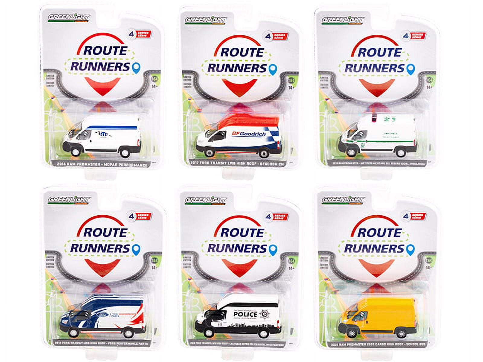 "Route Runners" Set of 6 Vans Series 4 1/64 Diecast Model Cars by ...