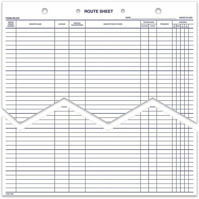 Route Sheets/Appointments - Form #RS-547 - Walmart.com