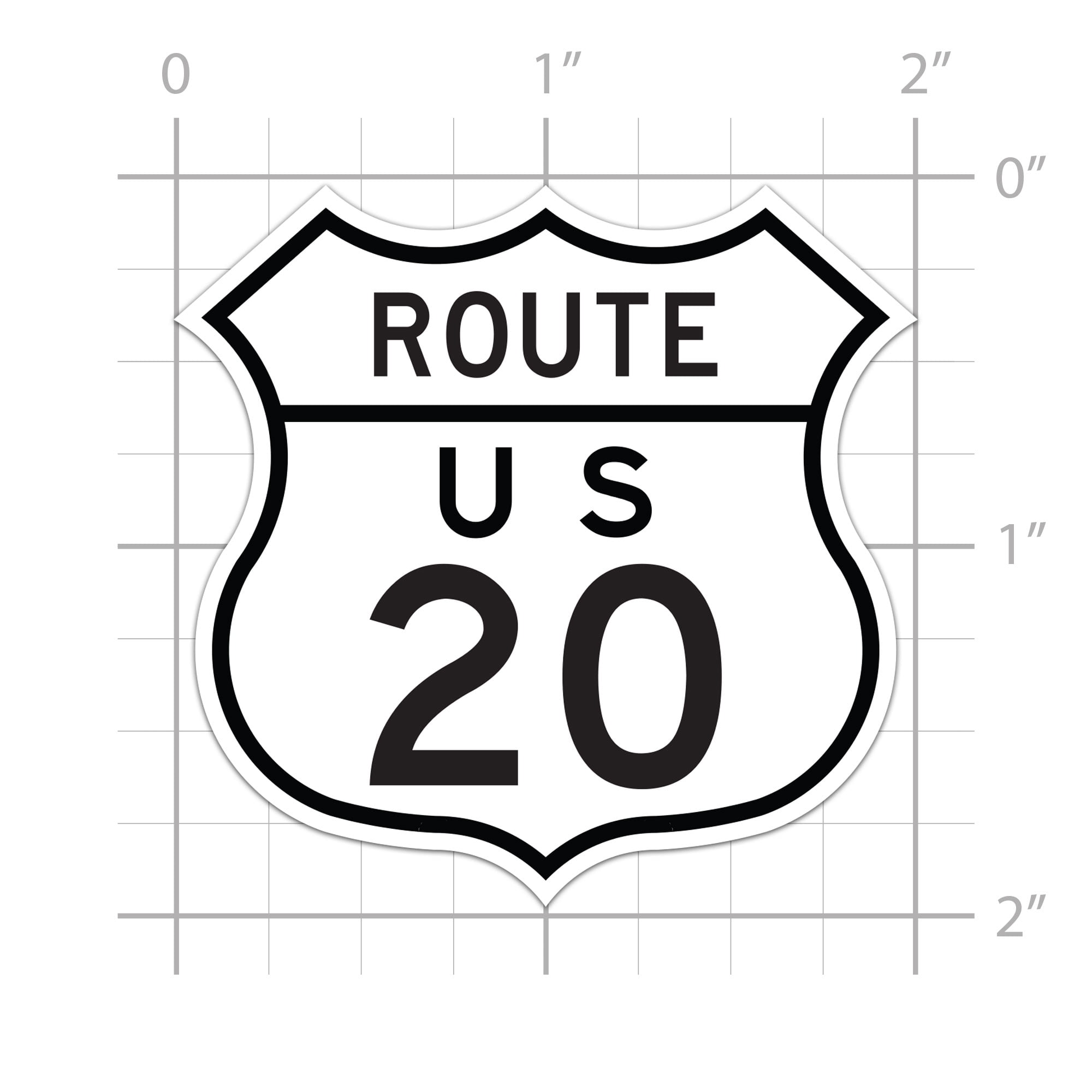 Route US 20 Sign Sticker for water bottle phone tumbler hard hathighway ...