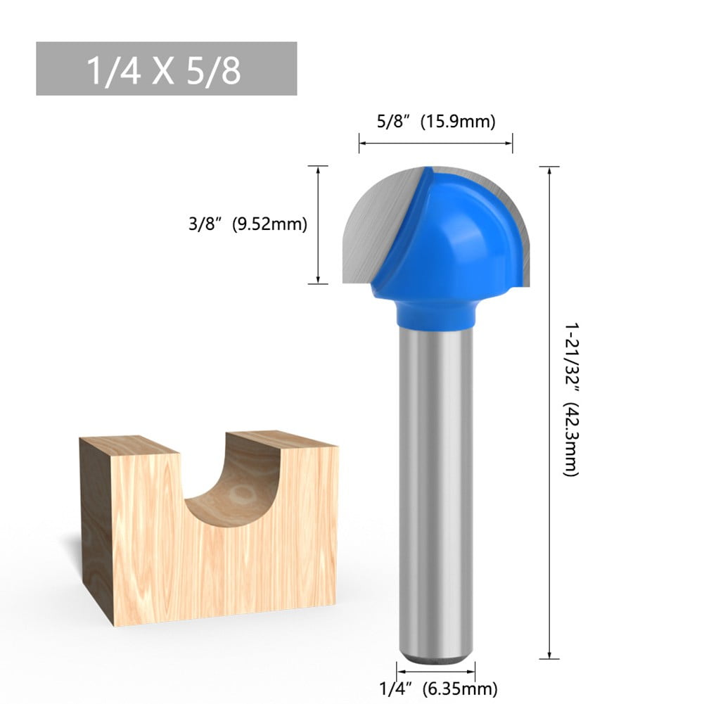 Router Bit 1/4 Shank Solid Hardened Steel Woodworking Tools 6.25MM ...