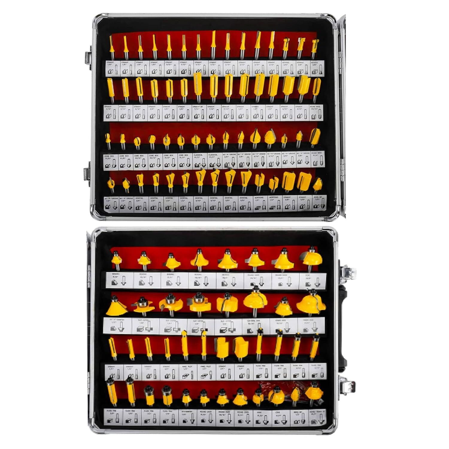 Router Bit 100pc Set 1/4" Shank Tungsten Carbide Tip Woodworking Tool ...