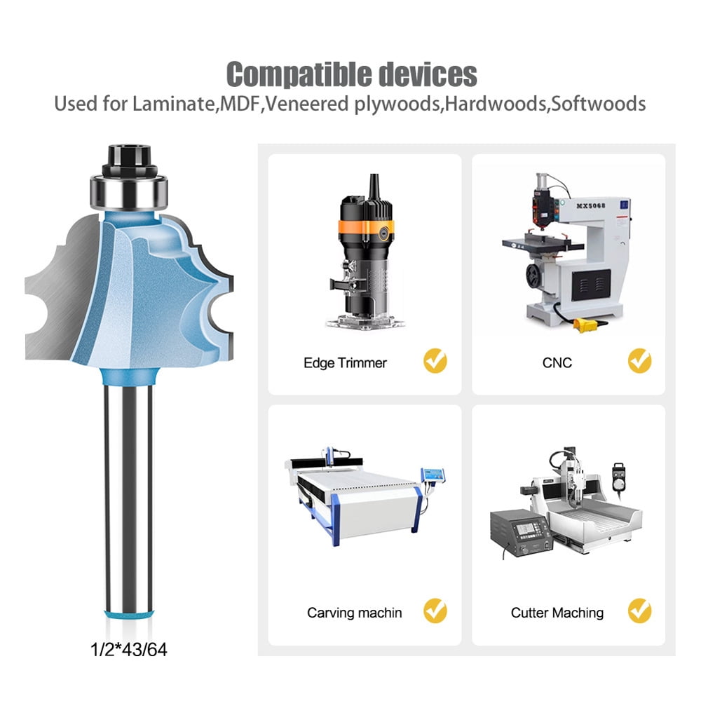 Router Bit,Door Bit Router Bit Wood Round Router Bit Twirltide Buzhi ...
