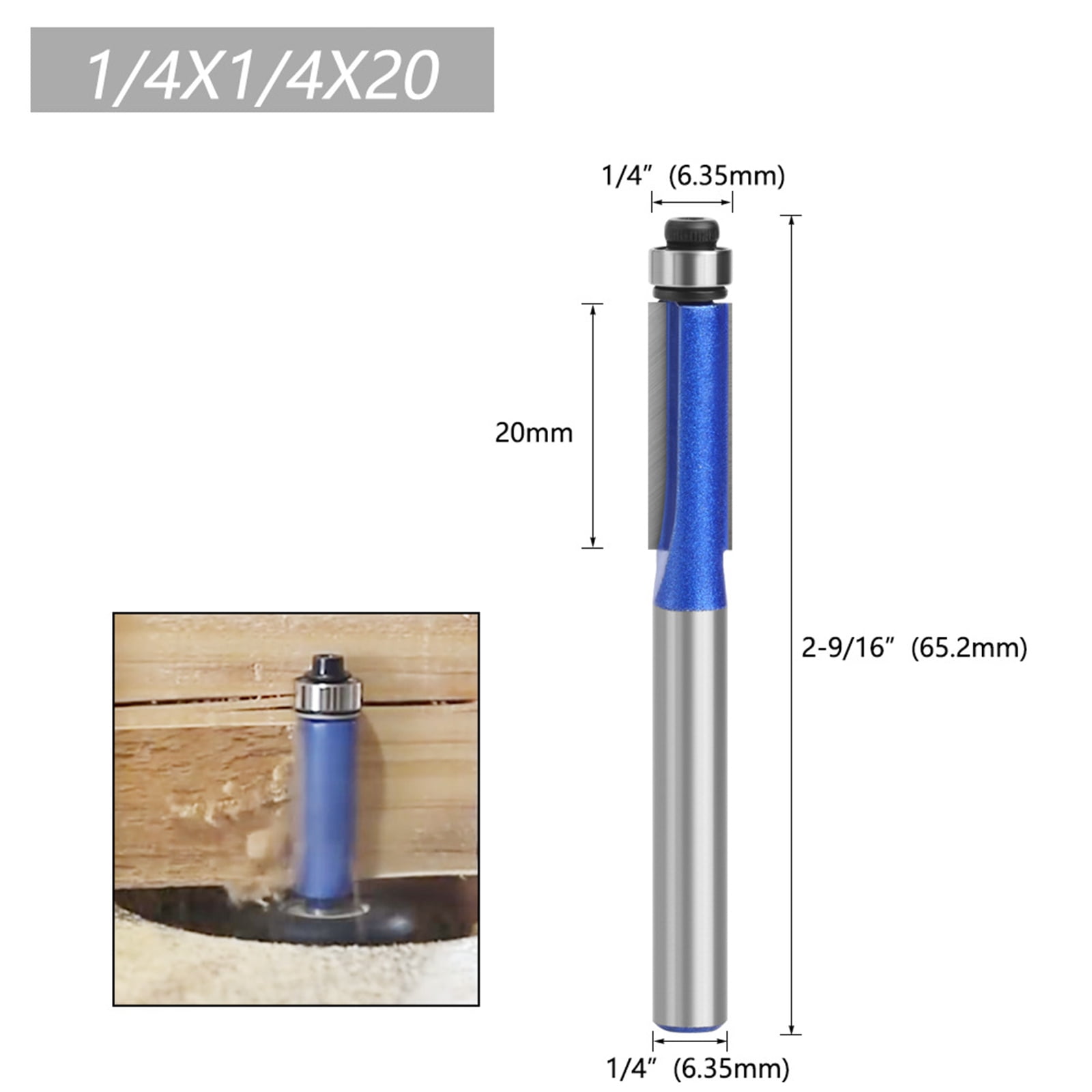 Router Bit Set 6mm 1/4" Shank Professional Grade Trimming Chamfering ...