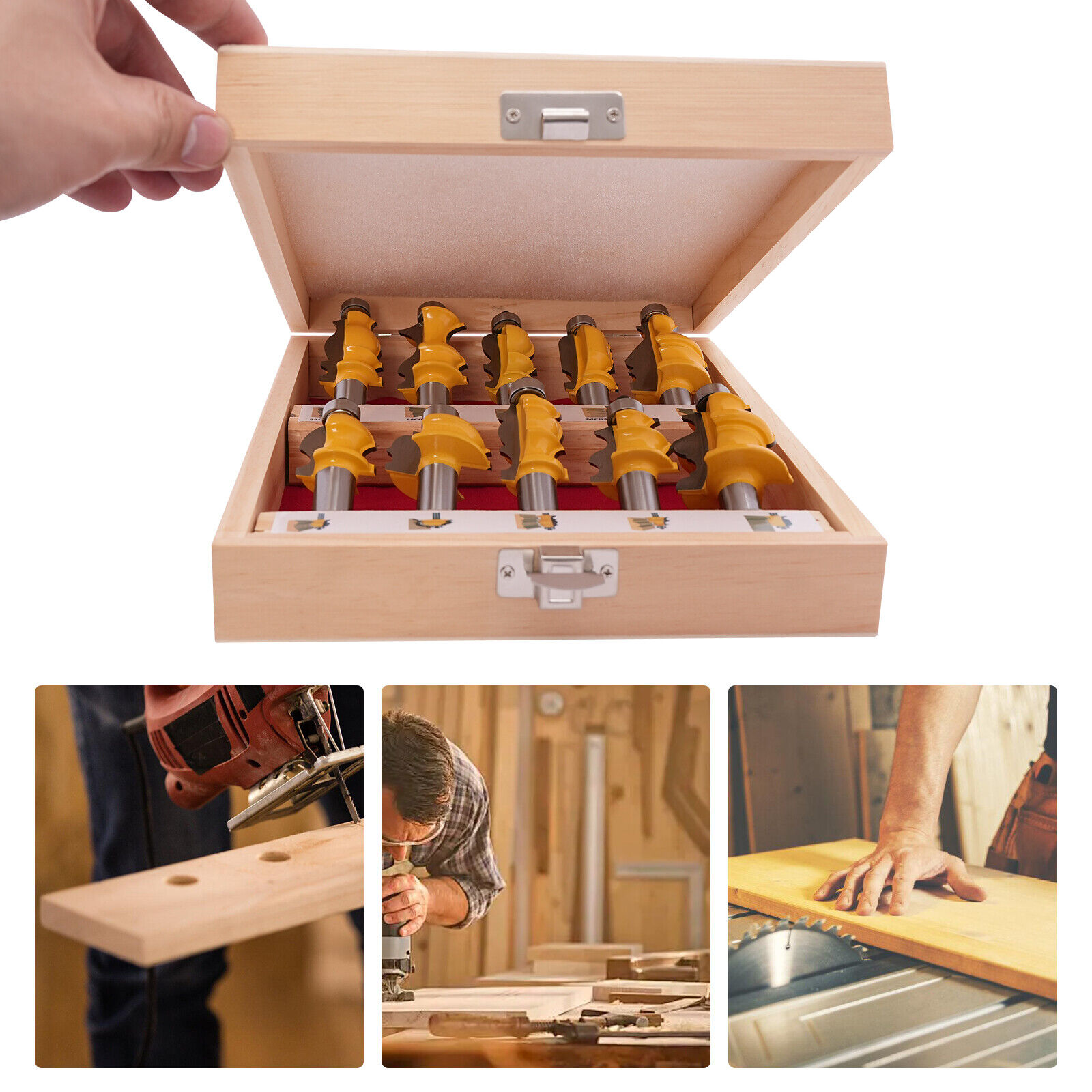 Router Bit Set, Corner Rounding Edge-Forming Roundover Beading Router ...