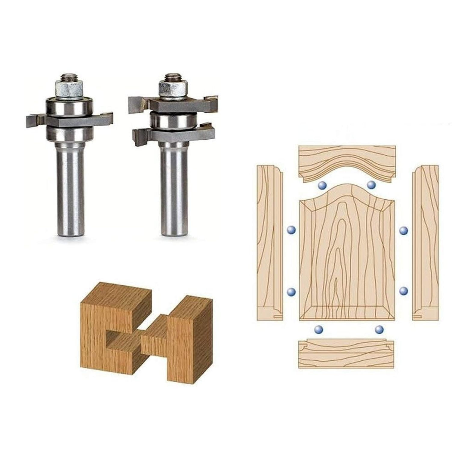 Router Bits 5990 Shaker Straight Stile and Rail Set for Plywood Panel ...