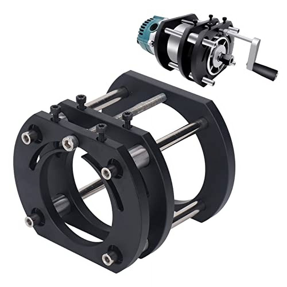 Router, Black Aluminum Alloy Router Base with Stainless Steel Support ...