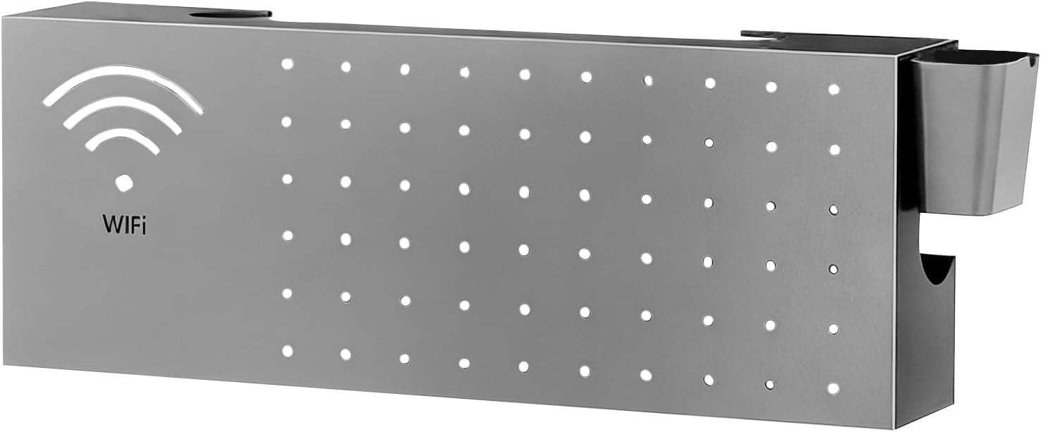 Router Cover - Wall Mount Carbon Steel Cable Organizer Box, Ventilated ...