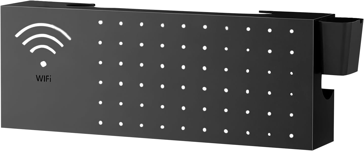 Router Cover - Wall Mount Carbon Steel Cable Organizer Box, Ventilated ...