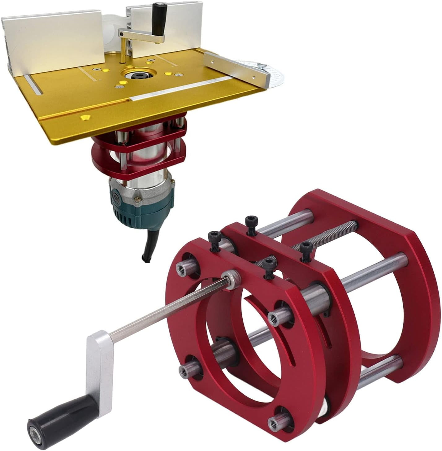 Router Lift Base,Aluminum Alloy and Stainless Steel, 4 Jaw Clamping ...
