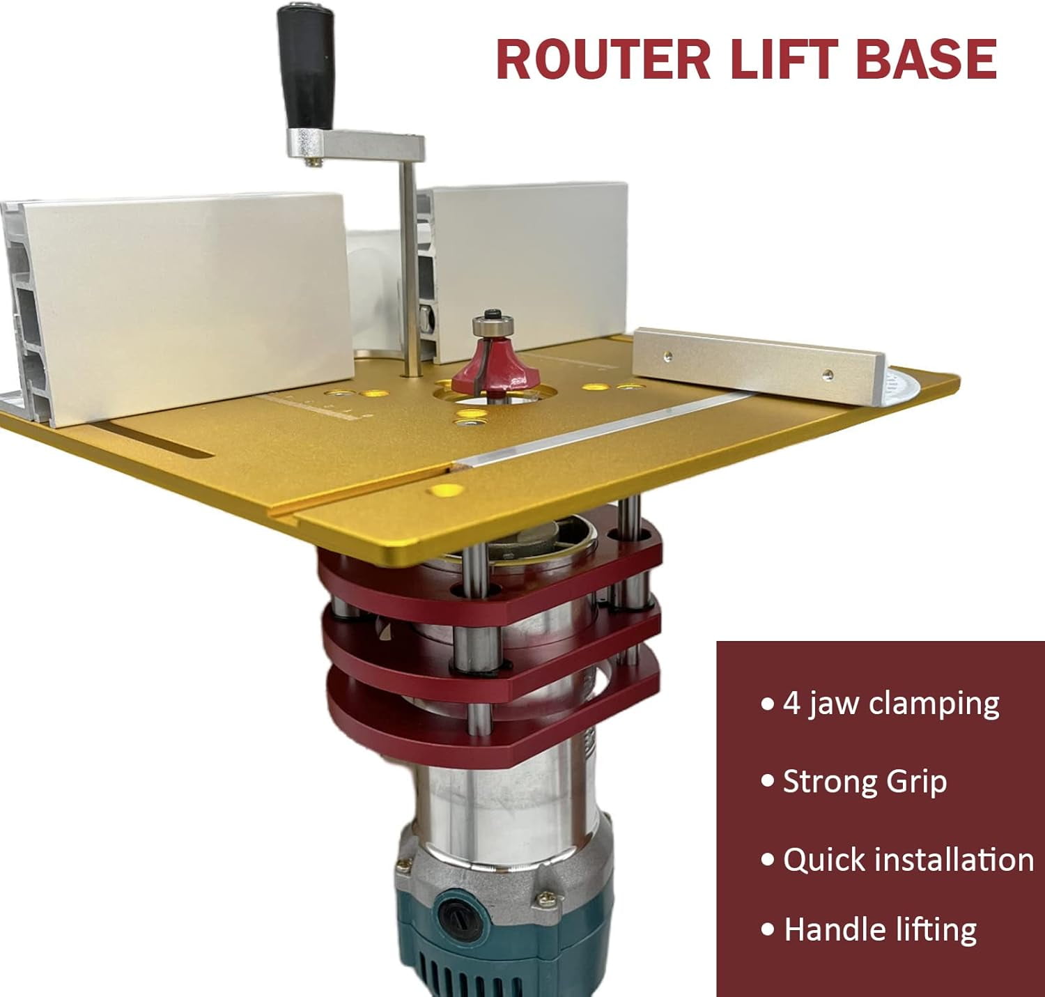 Router Lift, Metal Router Lift System Kit For Router Table Saw Insert ...