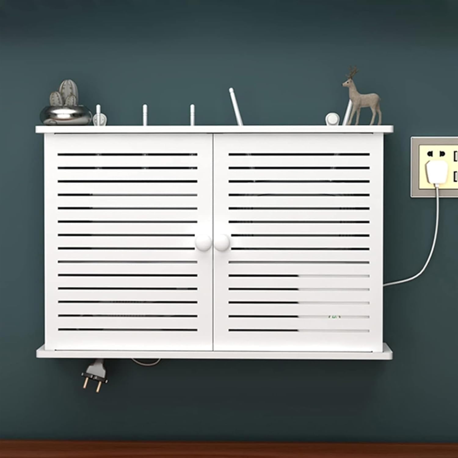 Router Shelf Wall Mount WiFi Router Storage Box, Wall Mount WiFi Router ...