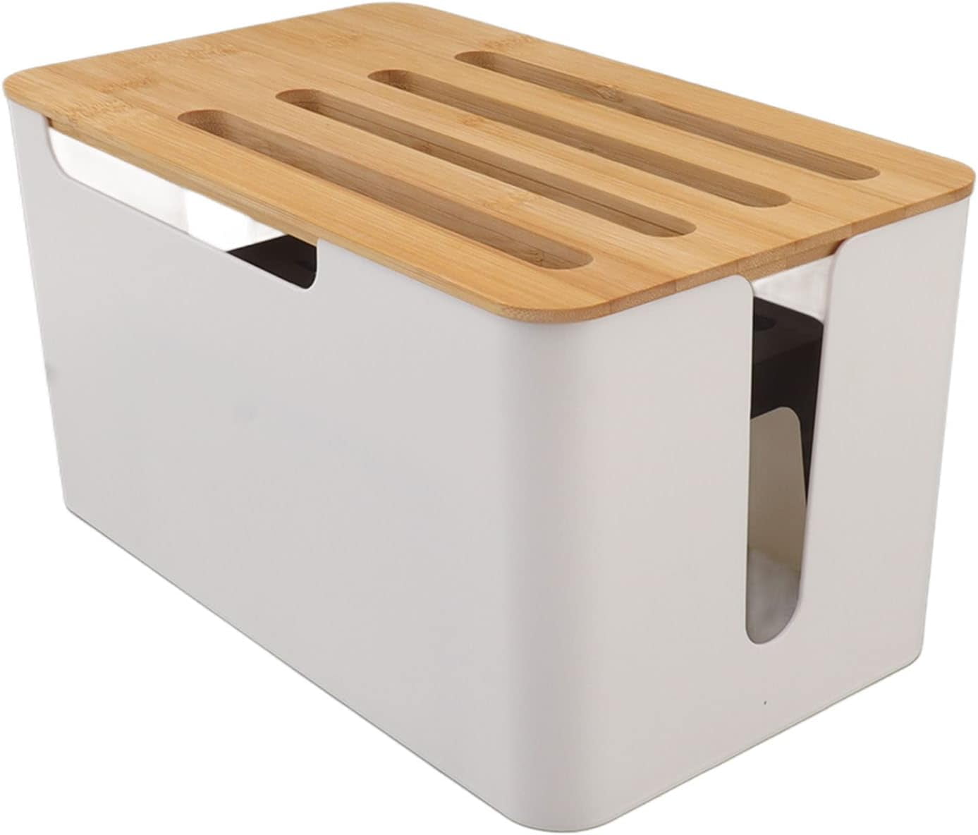 Router Storage Box, Power Strip and Cable Management Hider Rack, Wooden ...