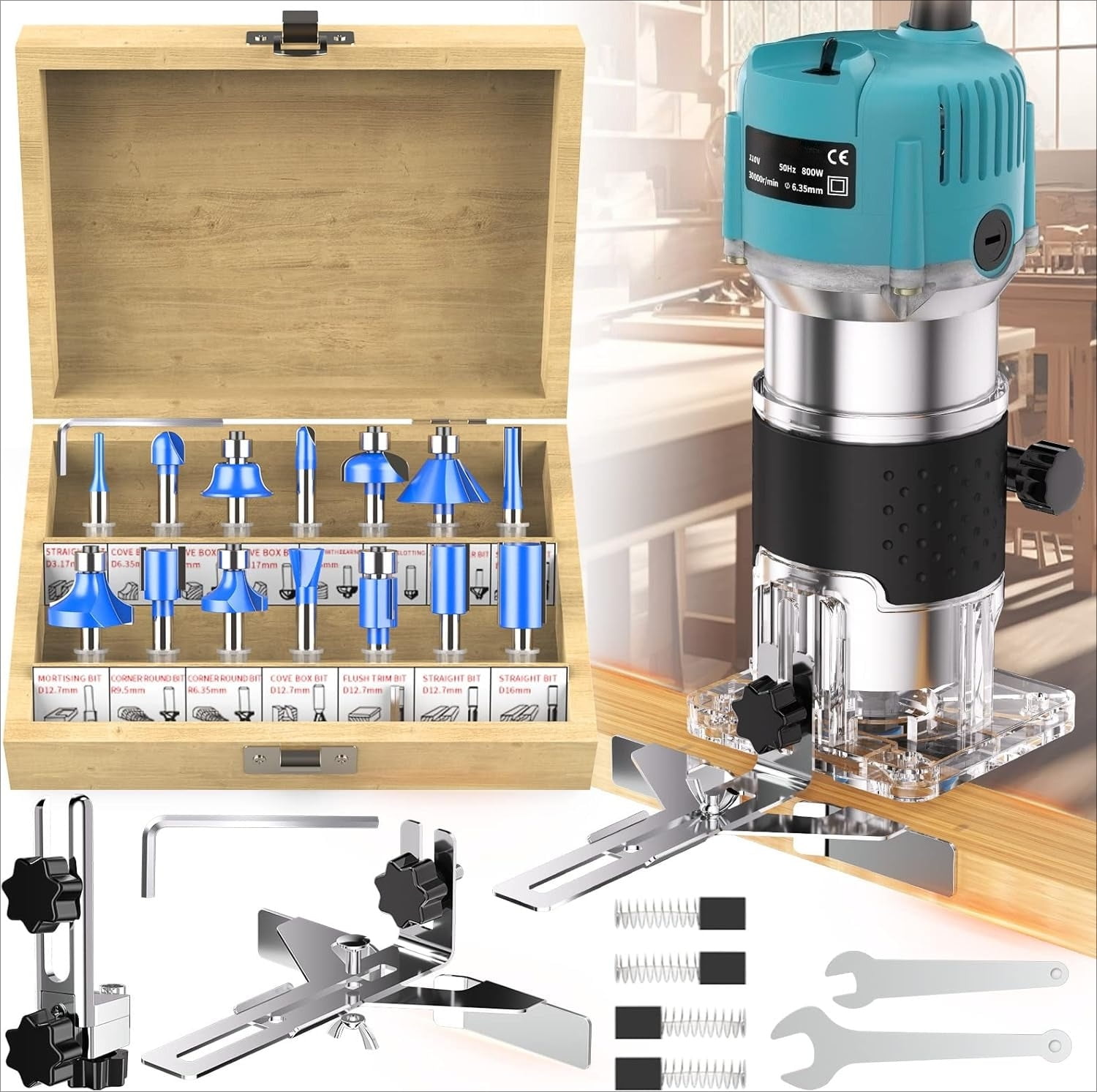 Router Tool, 110V 800W Compact Wood Router Tool for Woodworking ...