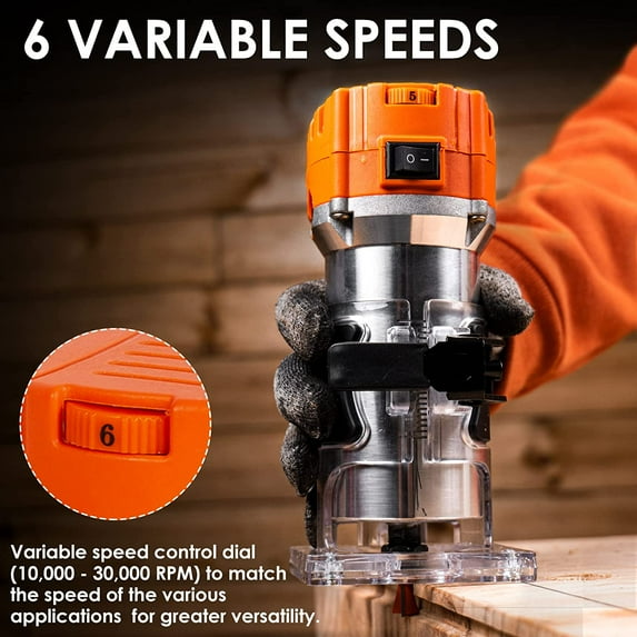 Router Tool, 6 Variable Speeds Wood Router for Woodworking, 6.5 Amp 1. ...