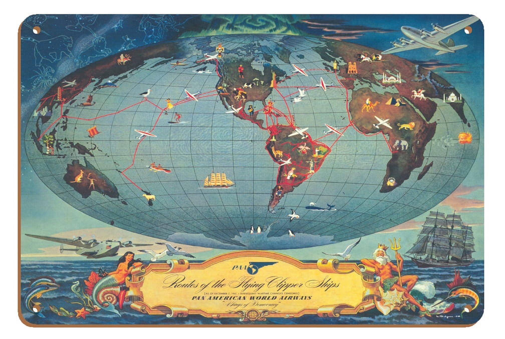Routes of the Flying Clipper Ships - Pan American World Airways (PAA ...