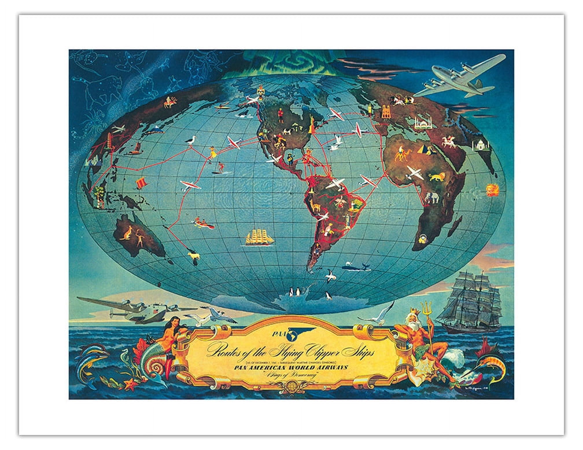 Routes of the Flying Clipper Ships - Pan American World Airways (PAA ...