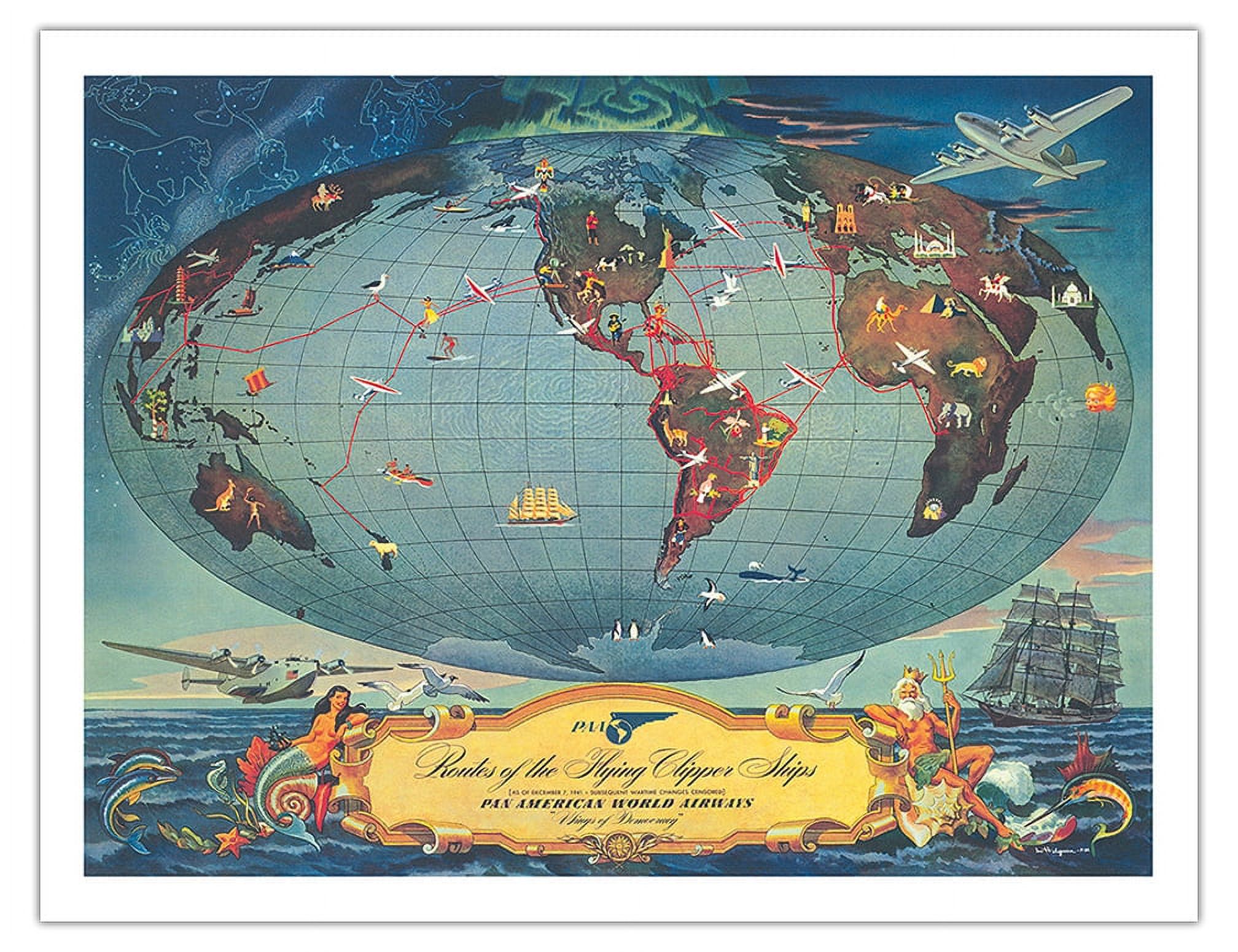 Routes of the Flying Clipper Ships - Pan American World Airways (PAA ...