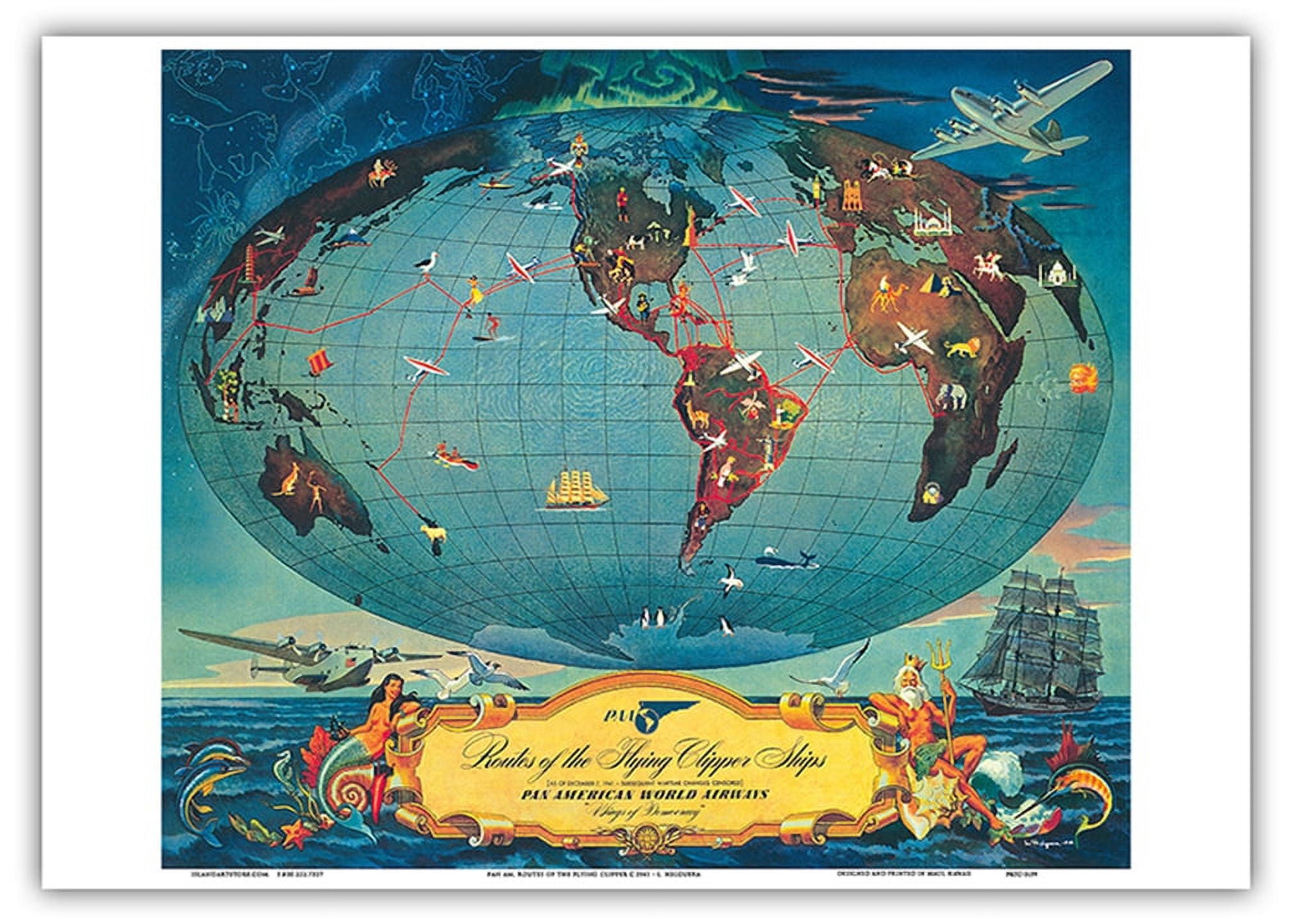 Routes of the Flying Clipper Ships - Pan American World Airways (PAA ...