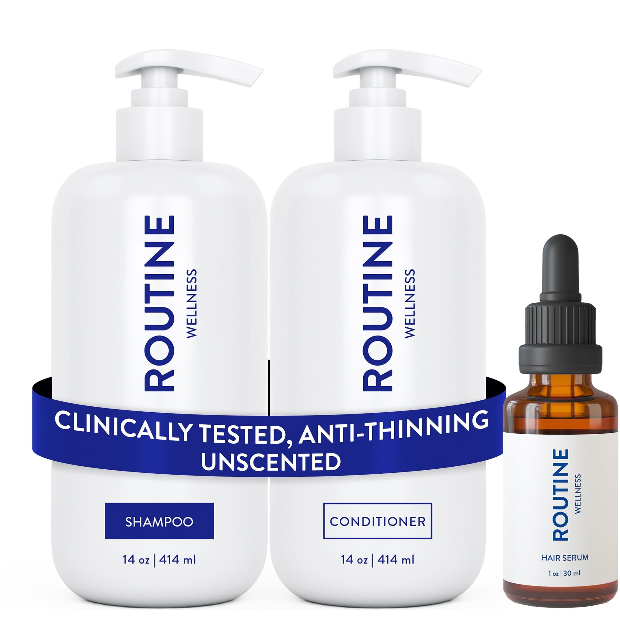 Routine Wellness Shampoo and Conditioner Set and Hair Serum for ...
