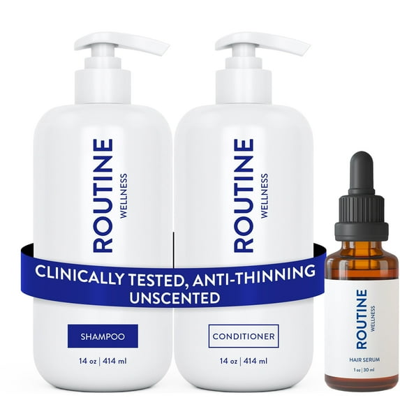 Routine Wellness Shampoo and Conditioner Set and Hair Serum for ...