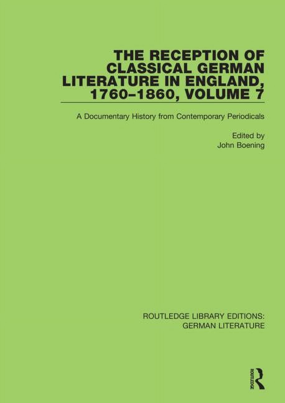 Routledge Library Editions: German Liter The Reception of Classical ...