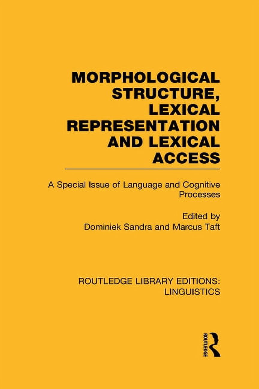 Routledge Library Editions: Linguistics Morphological Structure ...