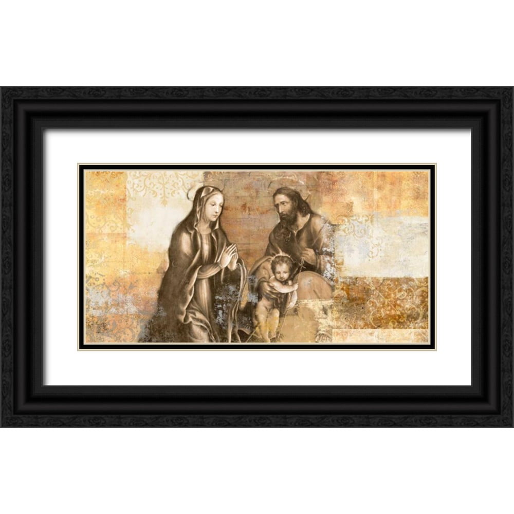 Roux, Simon 24x14 Black Ornate Wood Framed with Double Matting Museum ...