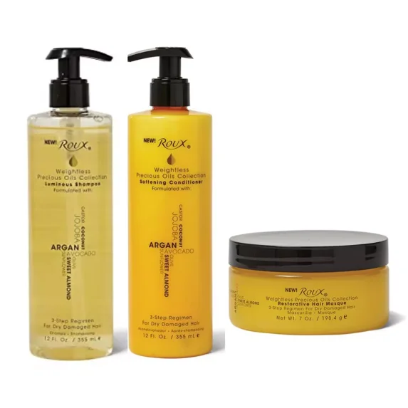 Roux Weightless Oils Luminous Shampoo 12,oz & Conditioner & Hair Masque ...