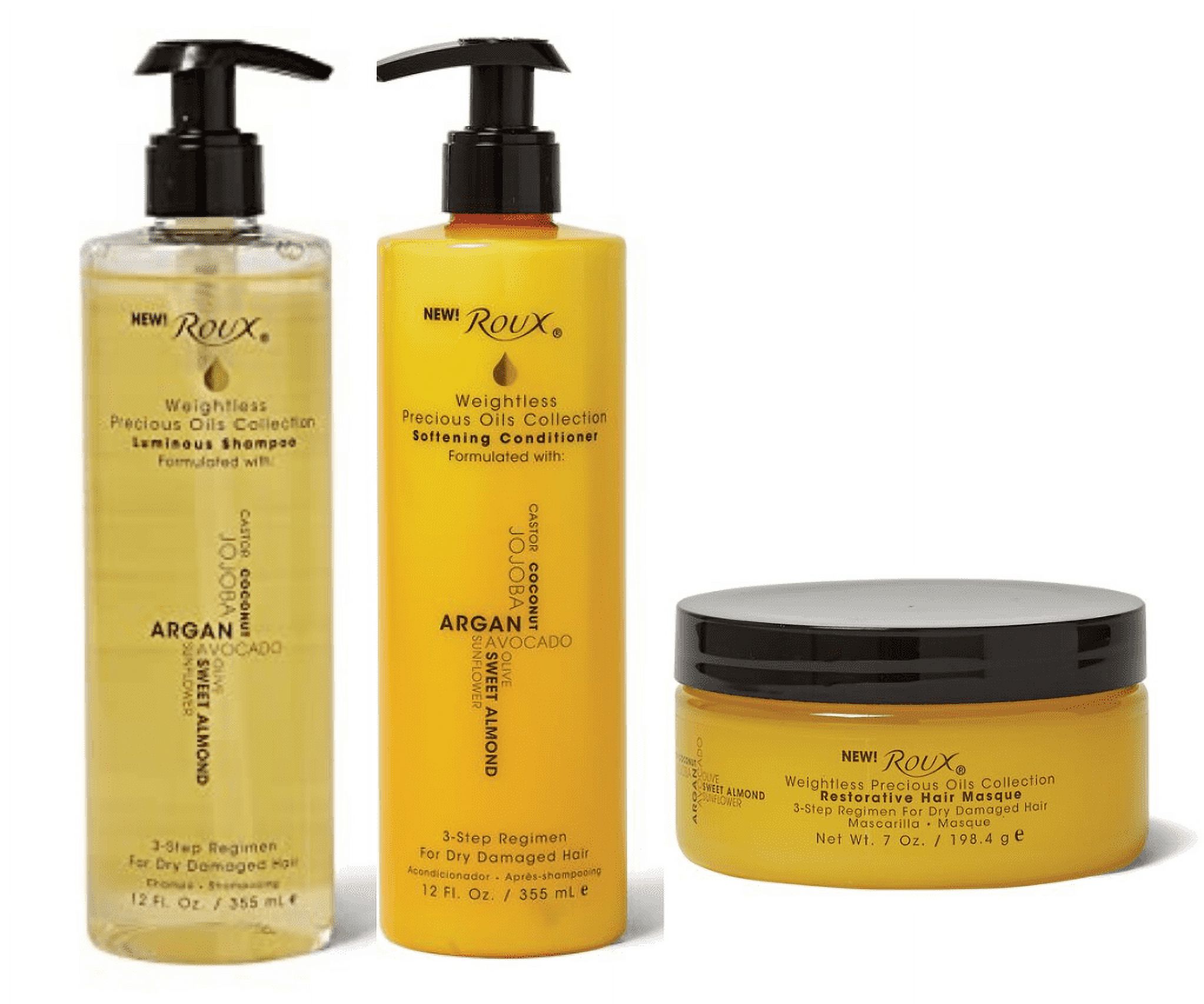 Roux Weightless Shampoo, Conditioner and Hair Masque Set -Natural ...