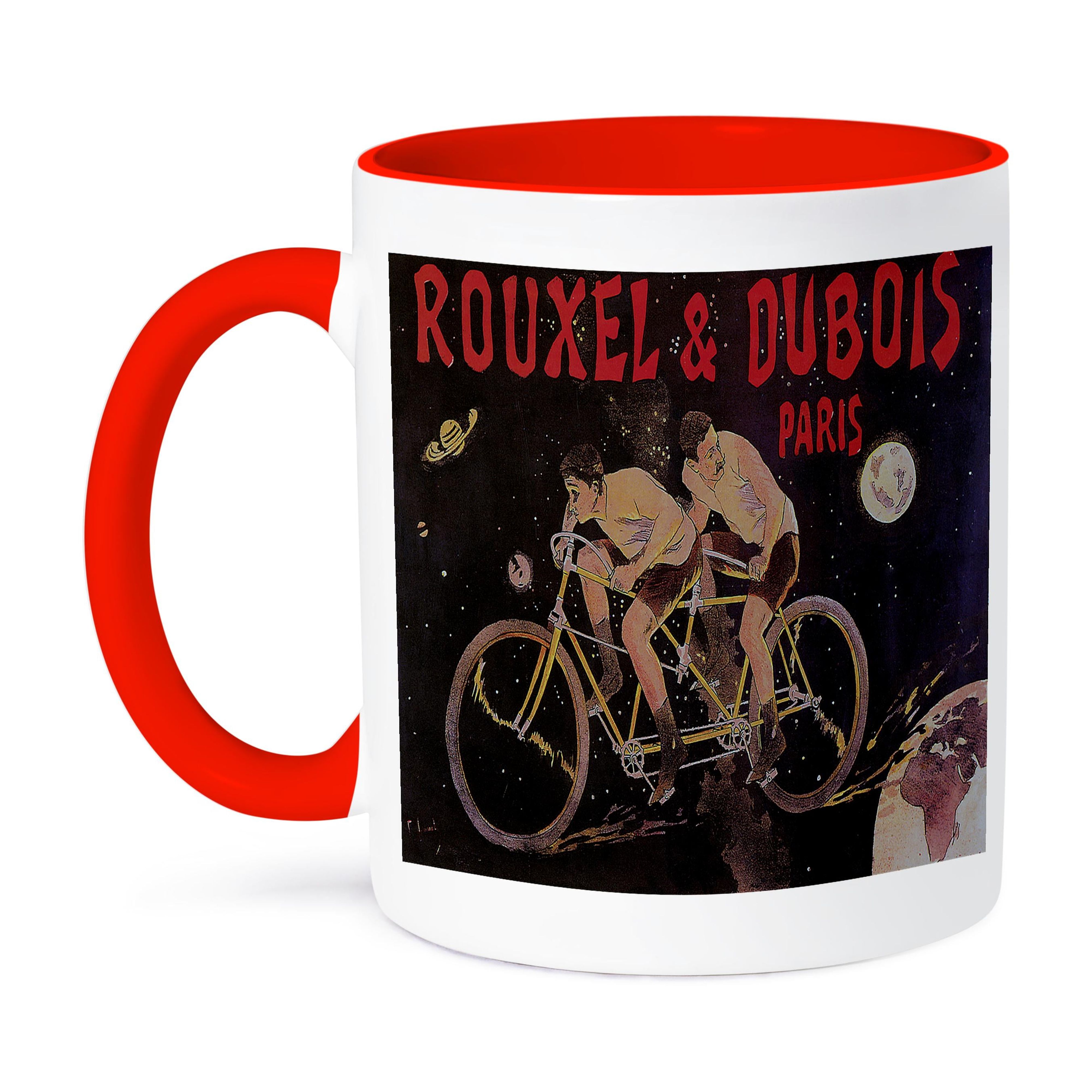 Rouxel And Dubois Pairs France Tandem Bicycle Poster, 15oz Two-Tone Red ...