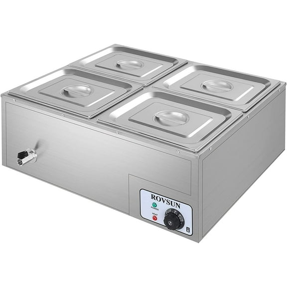 Commercial Electric Food Warmer 4 Pan Countertop Buffet 16.4QT Bain ...
