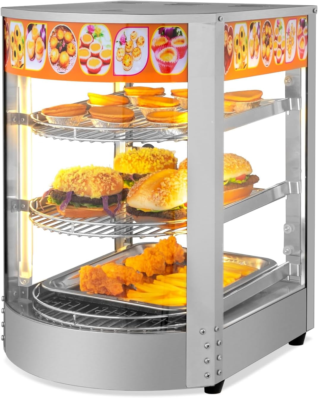 ROVSUN Commercial Electric 3-Tier Food Warmer Pizza Display Countertop ...