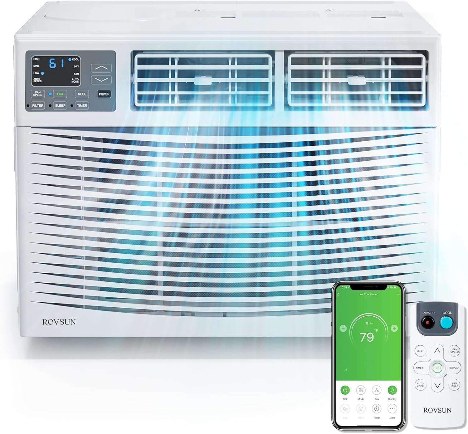 ROVSUN 10000 BTU Wifi Enabled Window Air Conditioner, Large Room ...