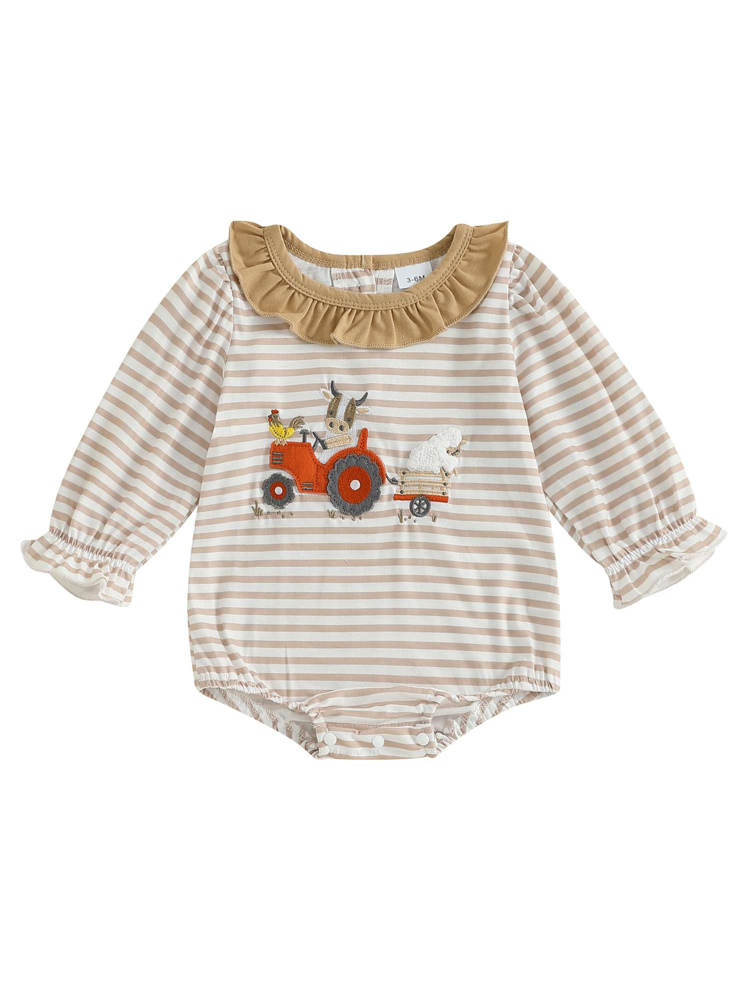 Rovasas Baby Girl Fall Romper Strawberry Embroidery Long Sleeve ...