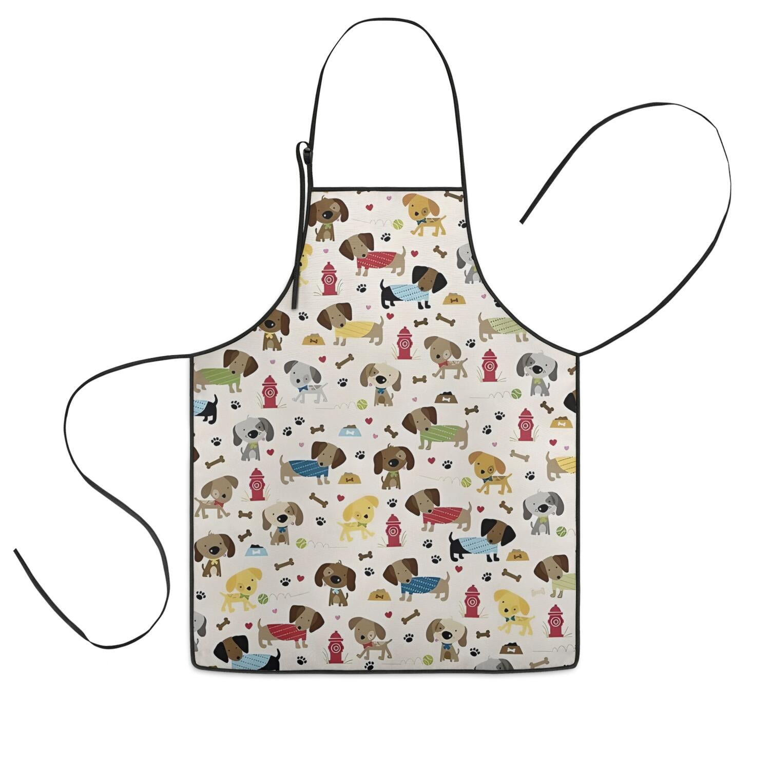 Rover Cream Dogs Bone Kids Aprons for Girls and Boys,Adjustable Neck ...