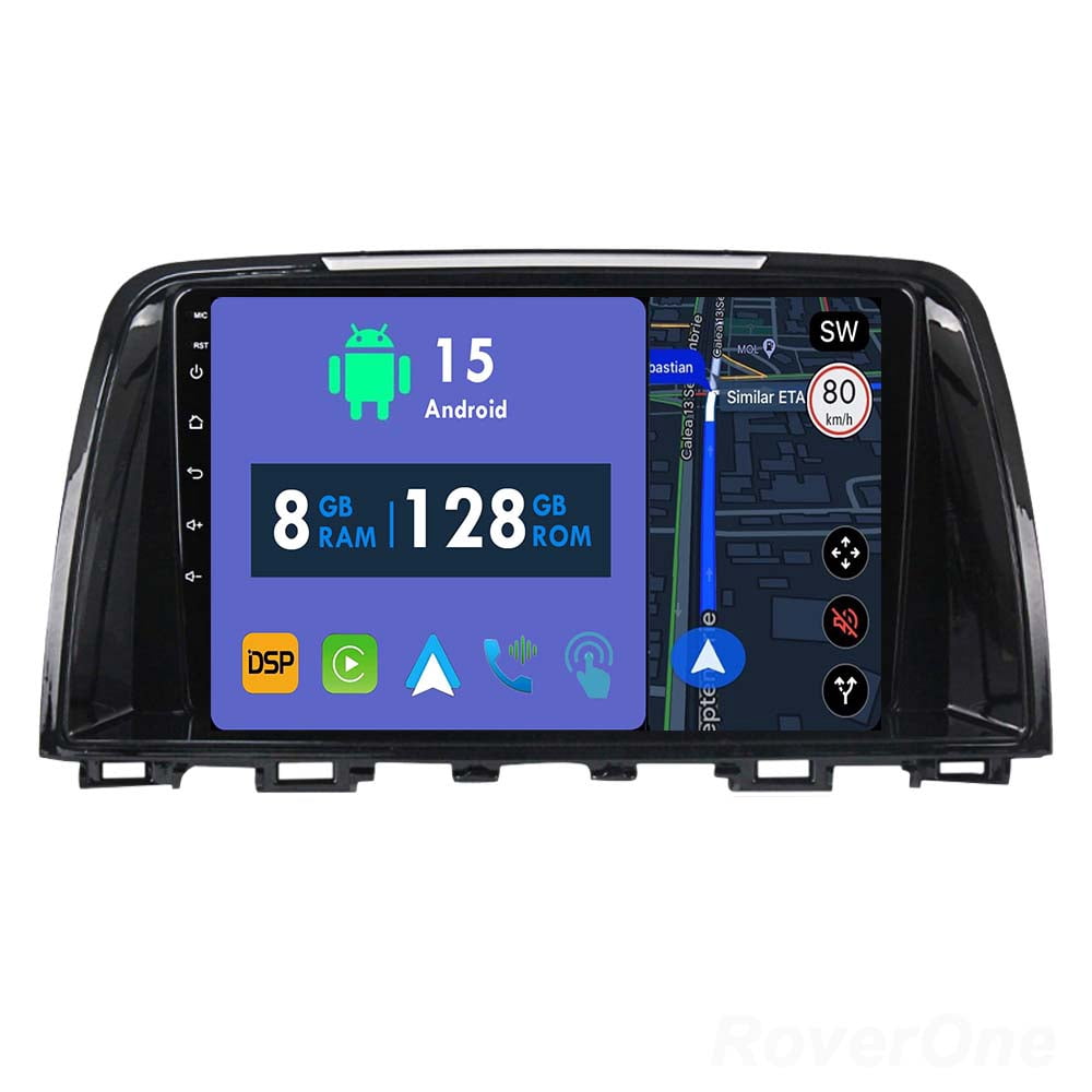 RoverOne 8GB+128GB Car Radio Bluetooth CarPlay GPS Navigation Stereo ...
