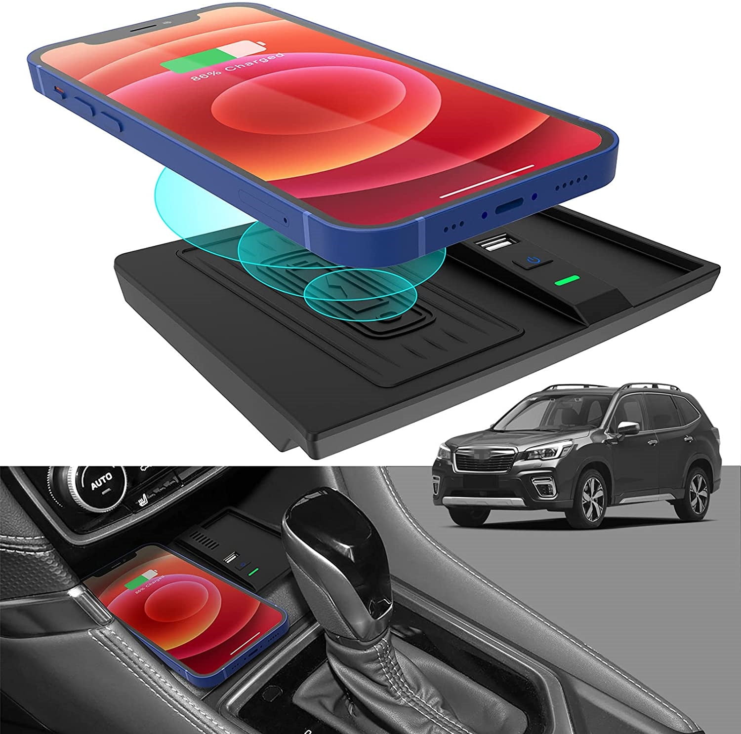 RoverOne Qi Car Wireless Charging pad for Subaru Forester 2019 - 2024 ...