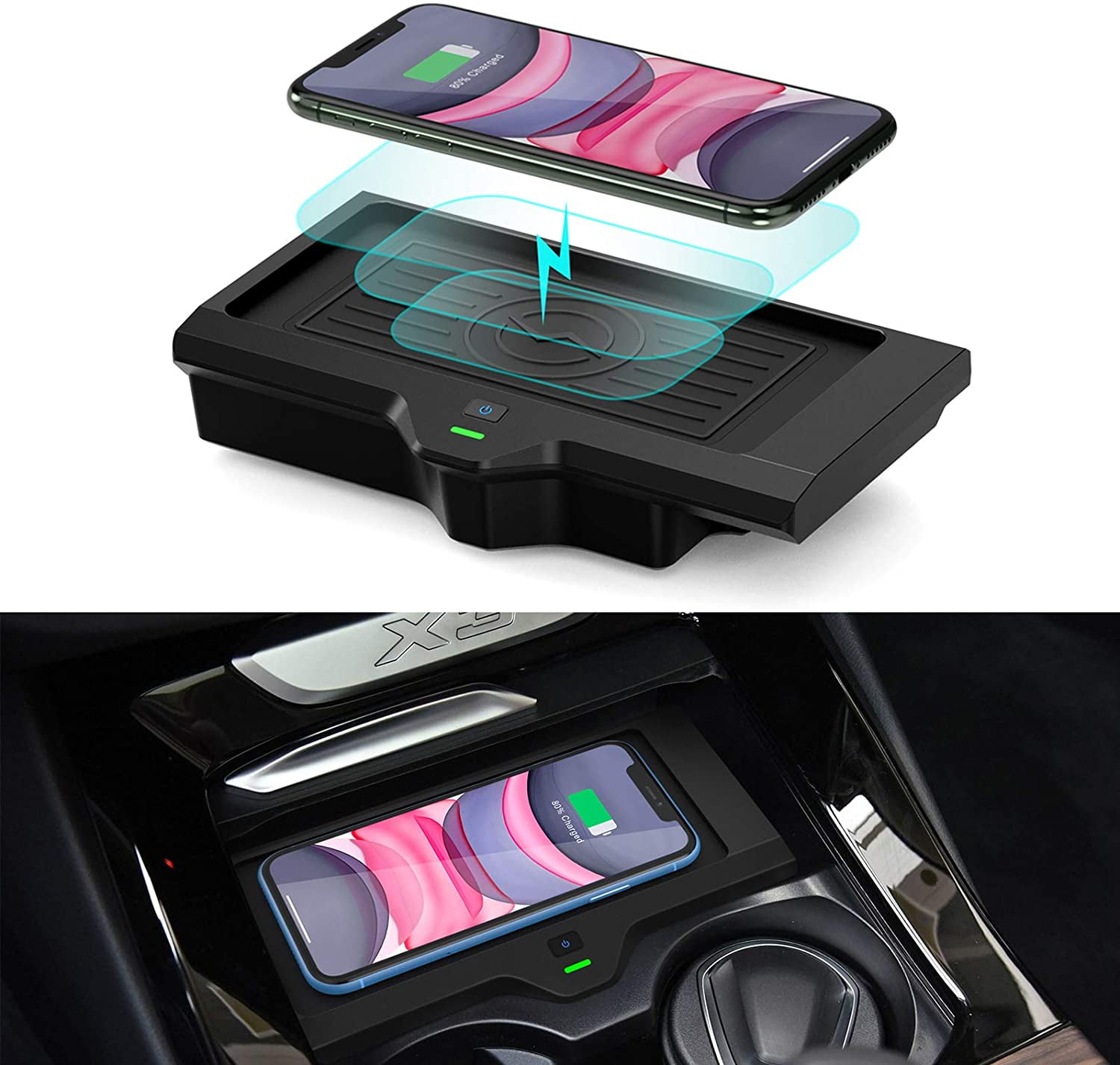 RoverOne Qi Car Wireless Charging pad for BMW X3 G01 2018 - 2024 X4 ...