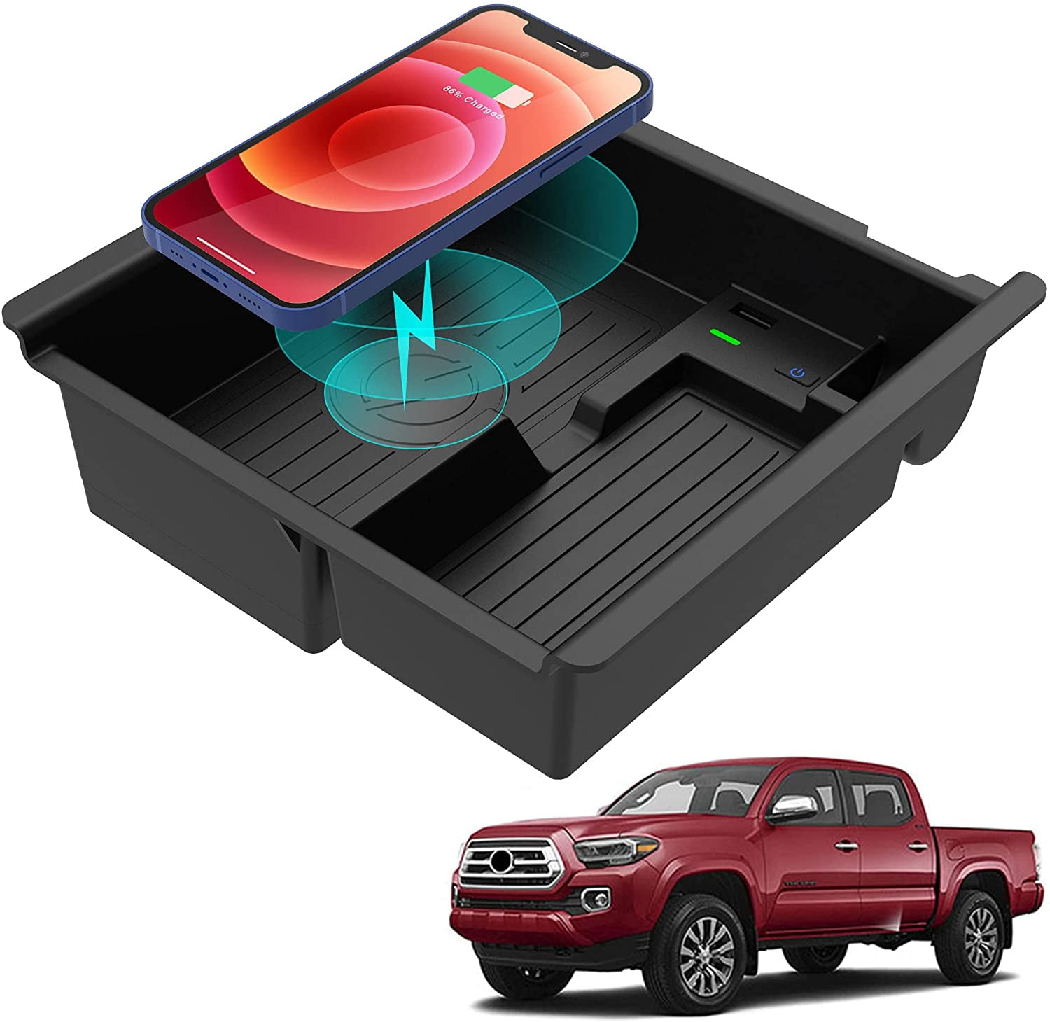 RoverOne Qi Car Wireless Charging pad for Toyota Tacoma 2016 - 2024 ...