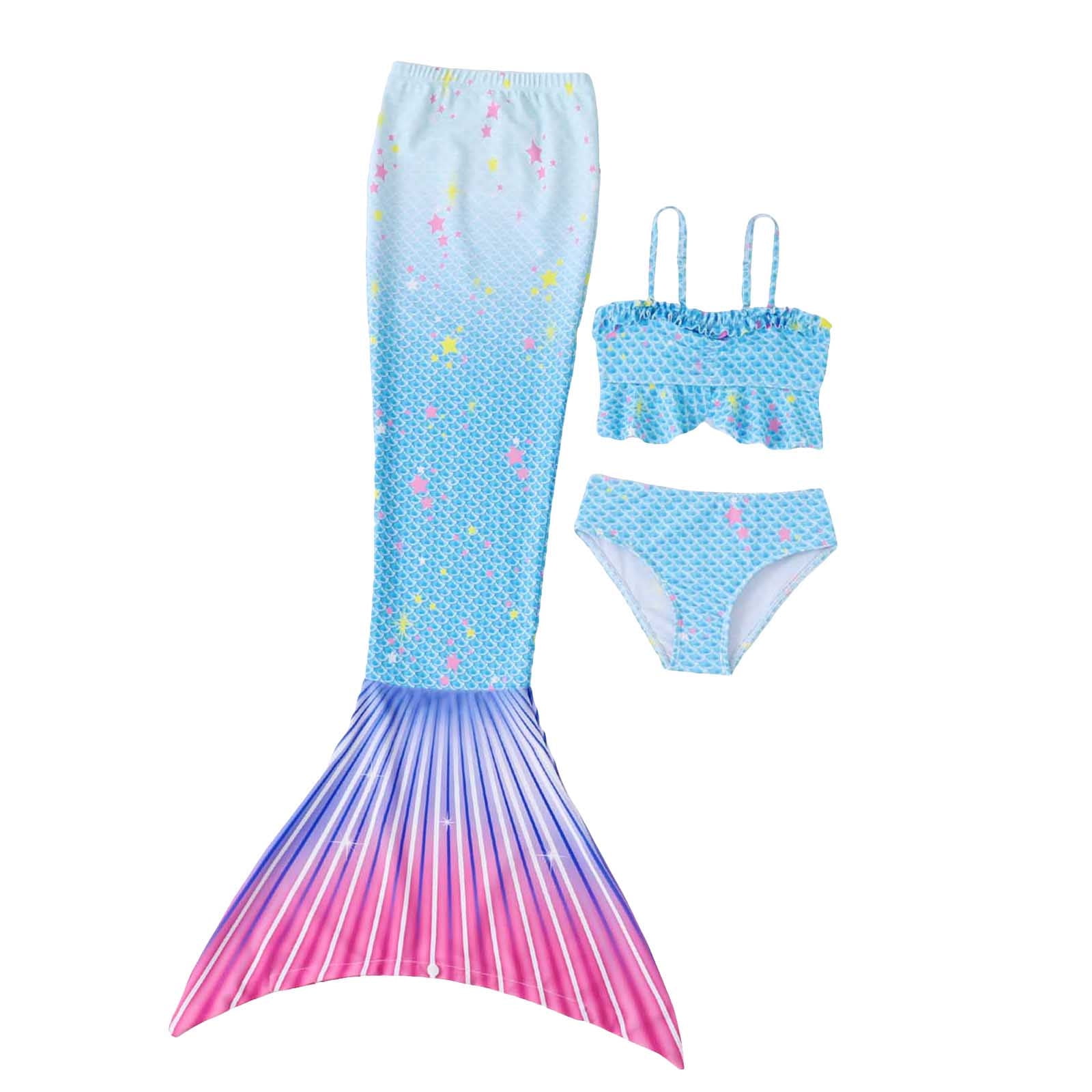 Rovga 8-9 Years Girls' Swimwear Summer Child Printed Ruffles Three ...