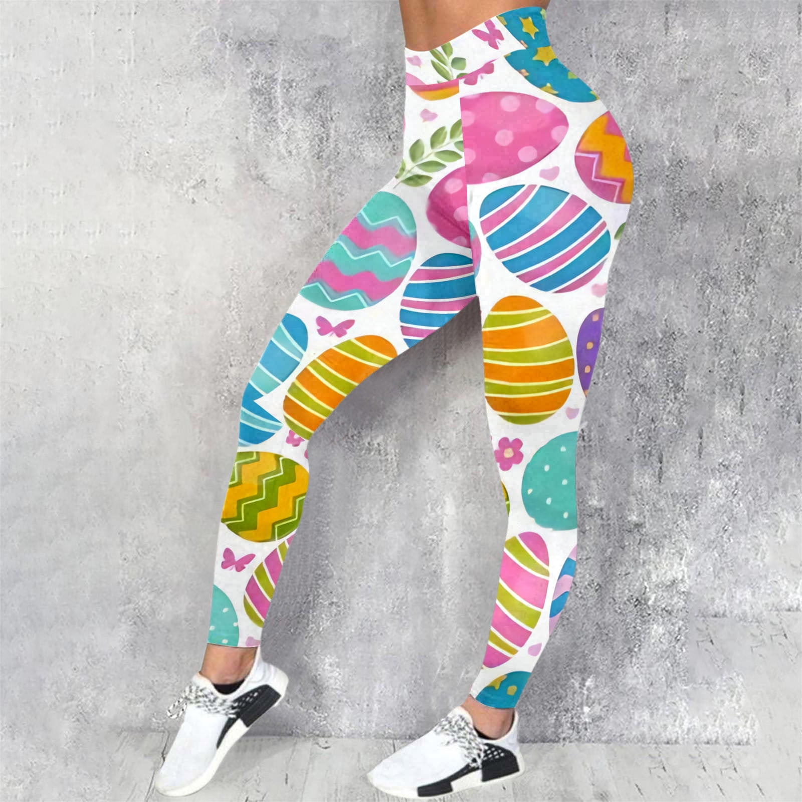 Rovga Lifting Leggings Easter Day Cartoon Bunny Printed High Waist ...