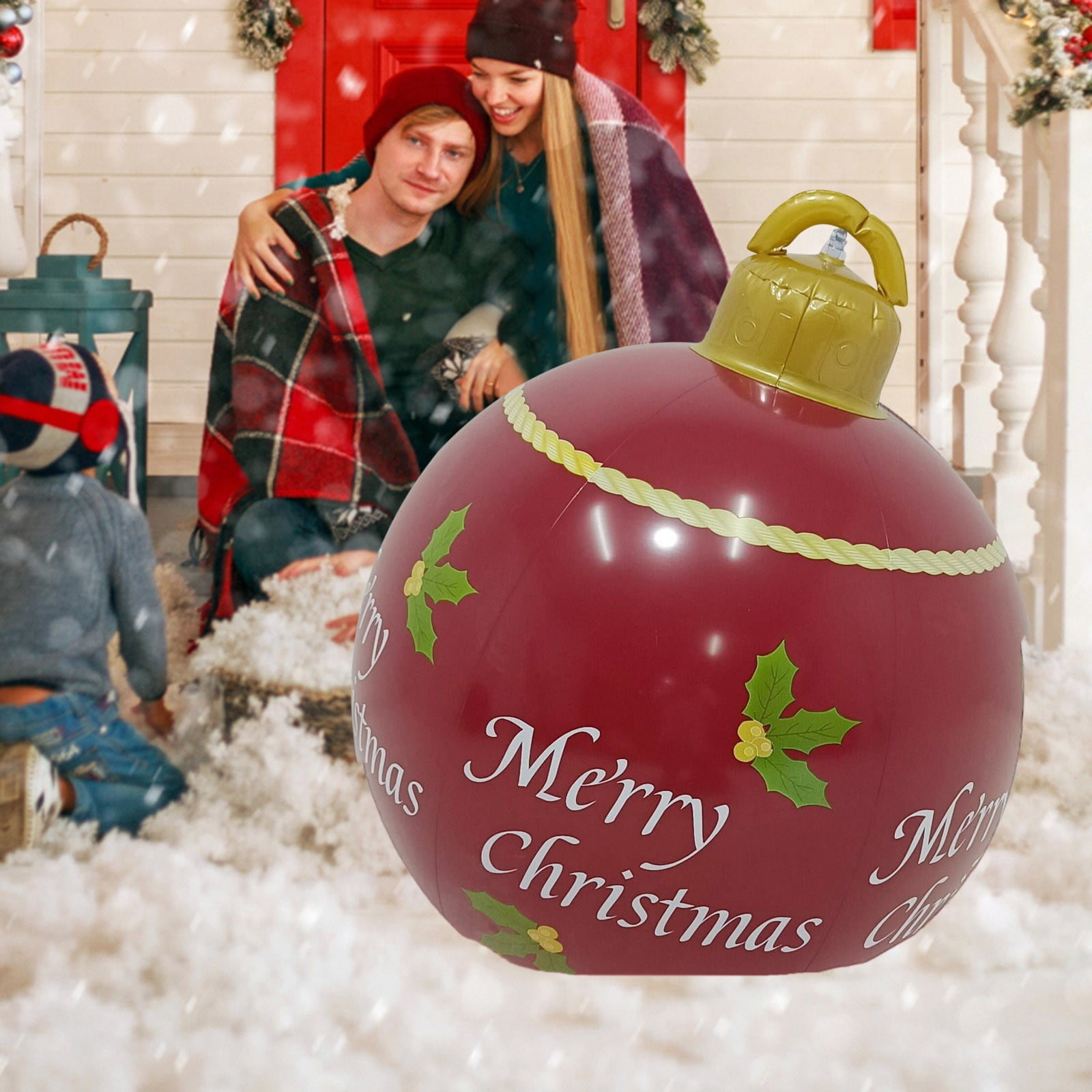 Rovga Christmas Inflatable Decorated Ball 23.6 Inch Blow Up Ball Xmas ...