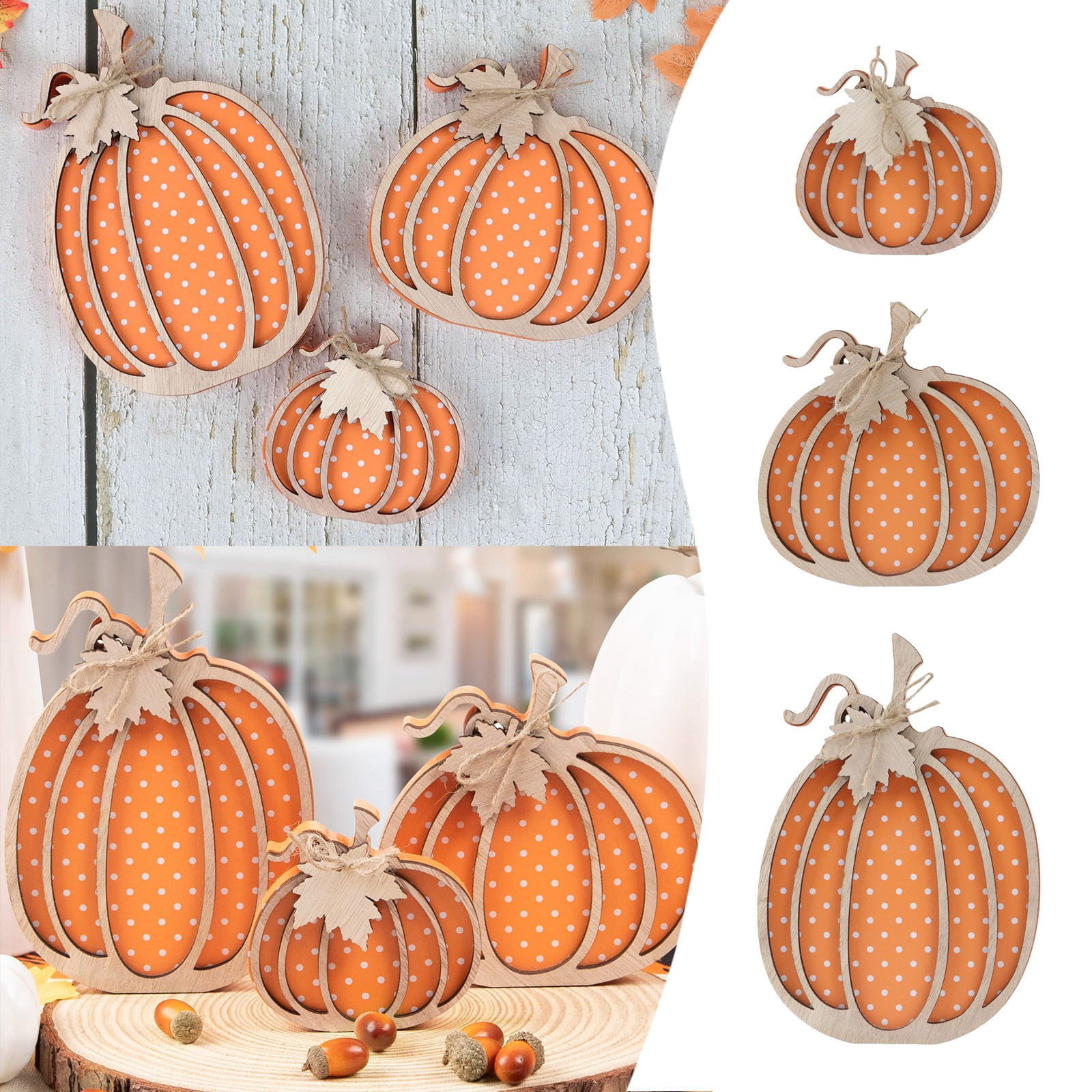 Rovga Fall Decor Wooden Autumn Pumpkin Fall Decorations For Home Shelf ...