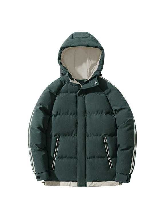 Fesfesfes Men's Short Work Puffer Jacket Bomber Jacket Thickened ...