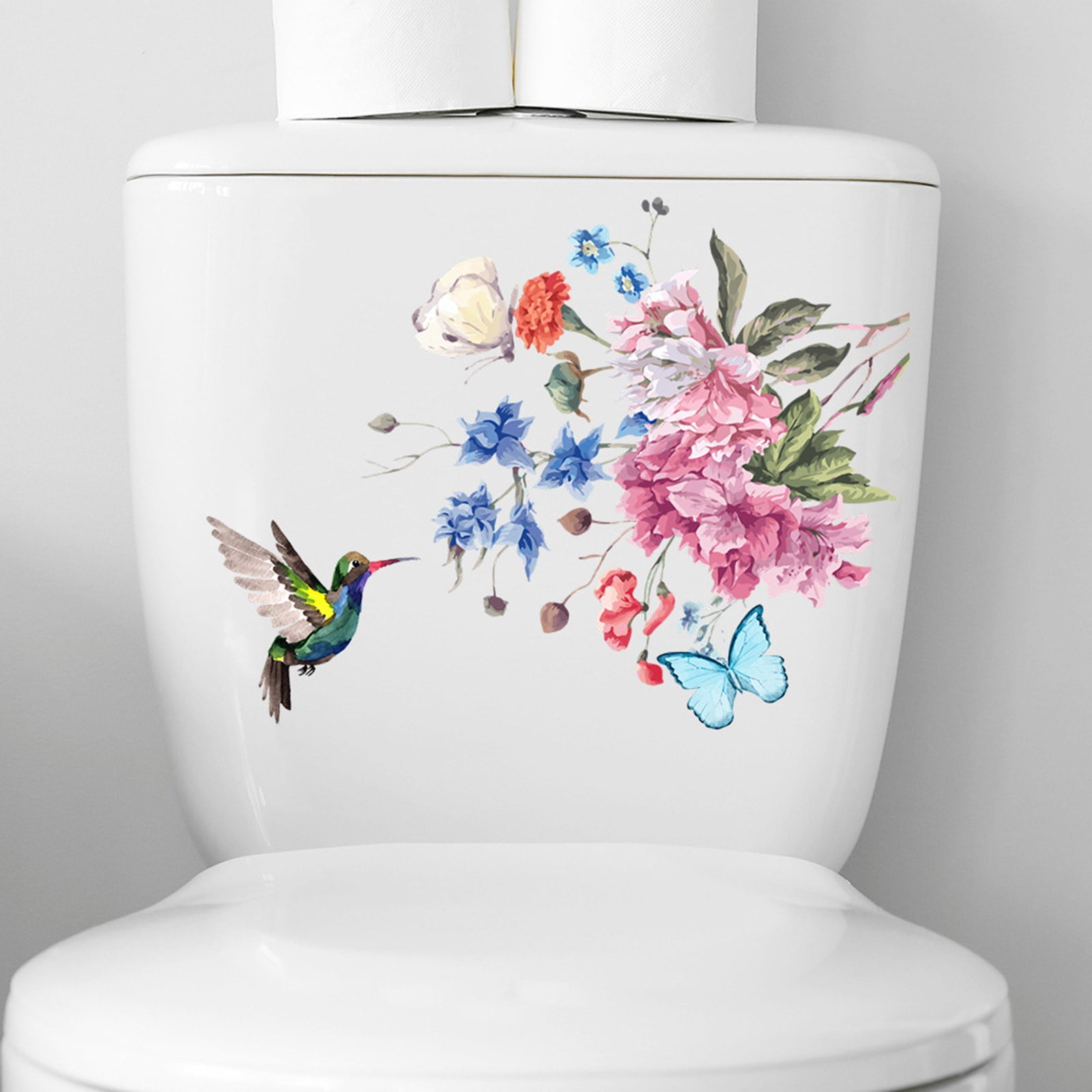 Rovga Flower Toilet Sticker Bird Cartoon Toilet Decorative Sticker ...