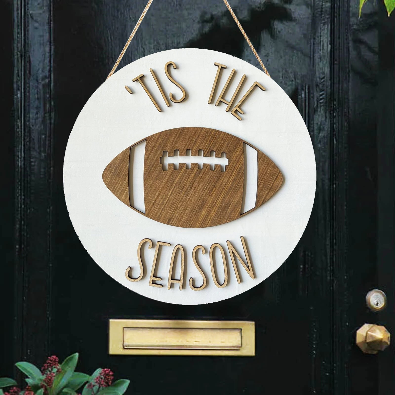 Rovga Front Door Sign Football Season Door Hanger Football Graphic Door ...