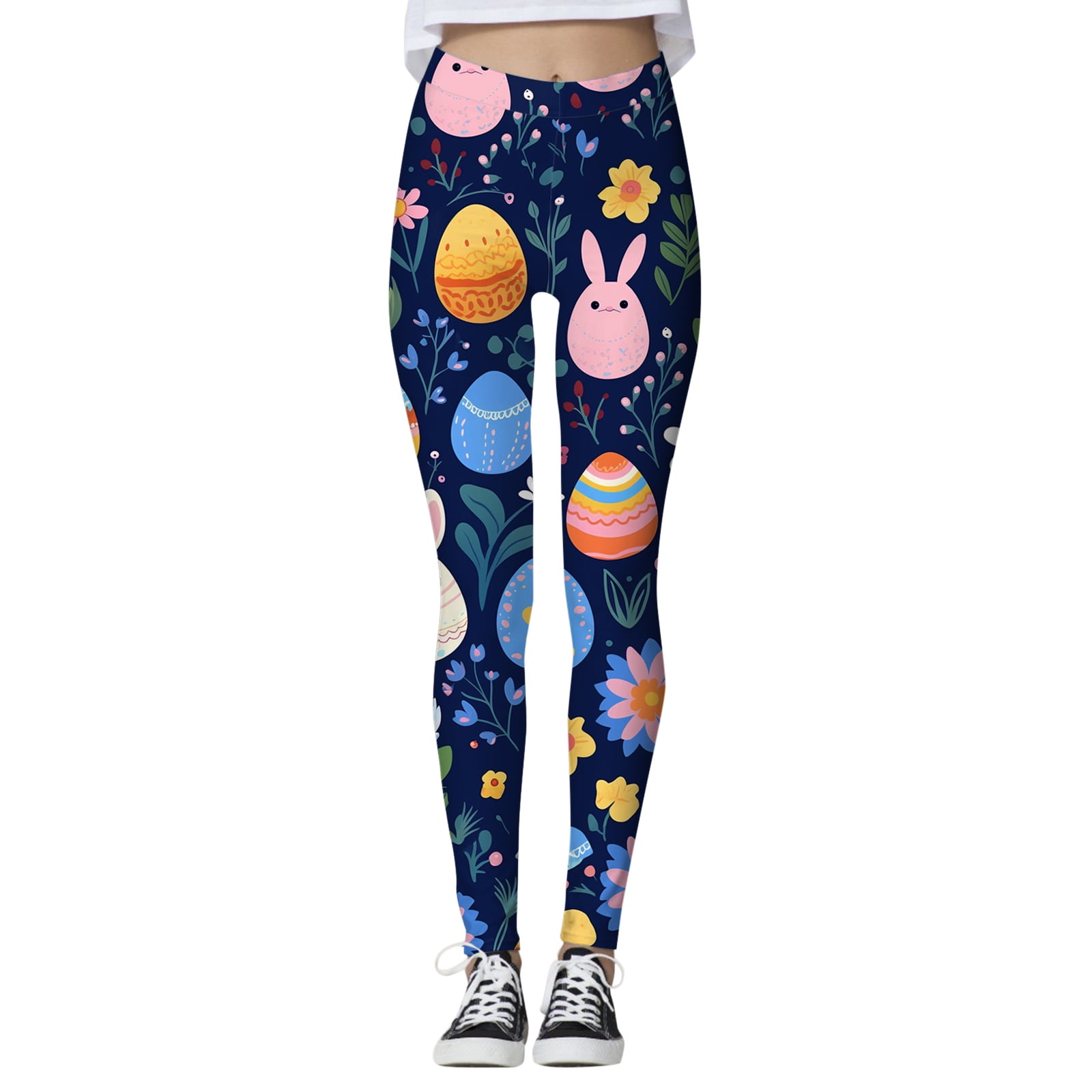 Rovga Gym Leggings For Women High Waist Yoga Easter Day Bunny Prints ...