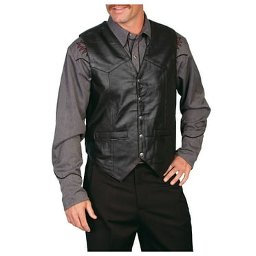 Rocky Ranch Hides™ Rock Design Genuine Hog Leather Biker Vest - Walmart.com